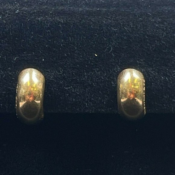 Tiffany & Co. | Jewelry | 98s Tiffany Co Elsa Peretti 18k Gold Huggie Bean Stud Earrings Rare ...